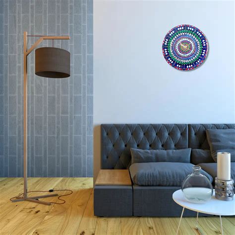 Buy Resin Wall Clock With Blue Mandala Mirror Online India