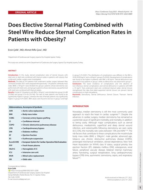 Pdf Does Elective Sternal Plating Combined With Steel Wire Reduce