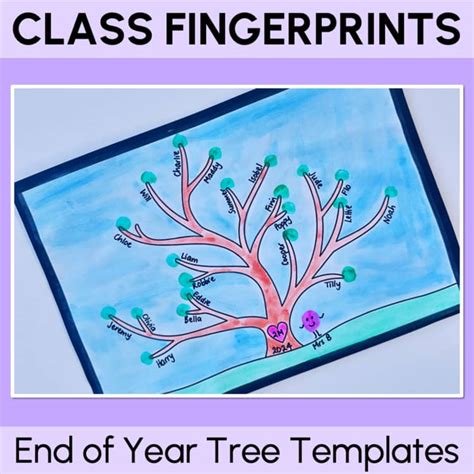 Class Fingerprint Trees End Of Year Activity Class Memories Tpt