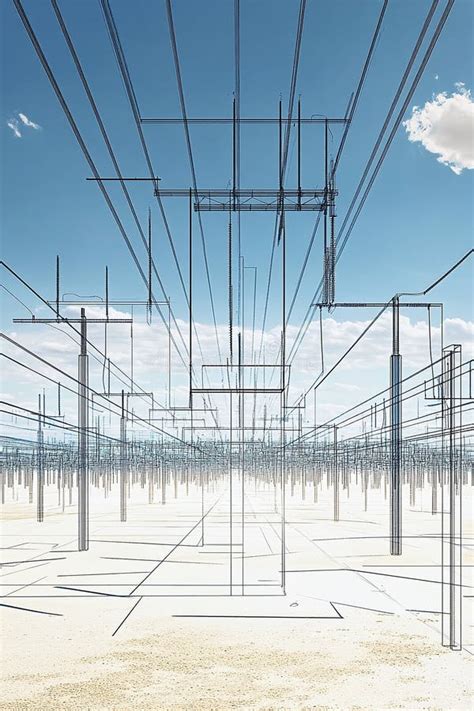 Blueprint Based Rendering Of High Voltage Power Connections In A Desert