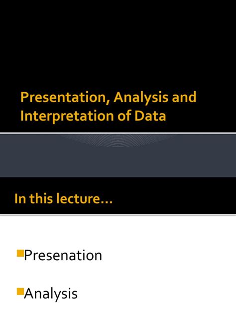 Data Presentation And Analysis Guide Pdf