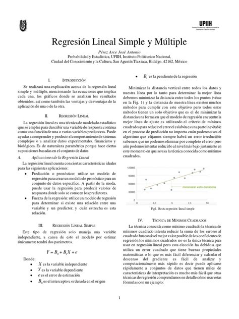 Regresión Lineal Simple Y Multiple Pdf Análisis De Regresión Regresión Lineal