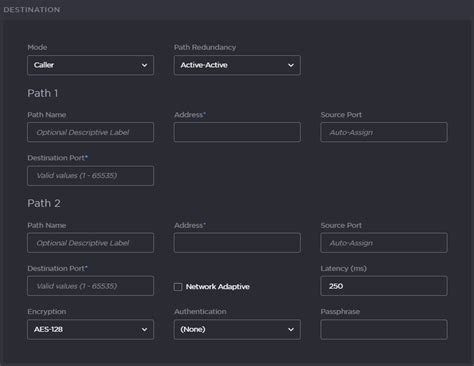 Configuring Srt Path Redundancy