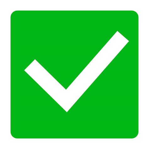 Green Check Box Task Completed Questionnaire Choice Vector