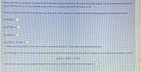 Solved Notice That The X Coordinate Of Point A Will Match Chegg