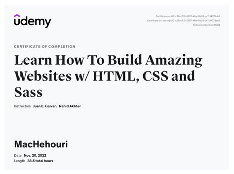 Hamza Machehouri On Linkedin Udemy Course Completion Certificate