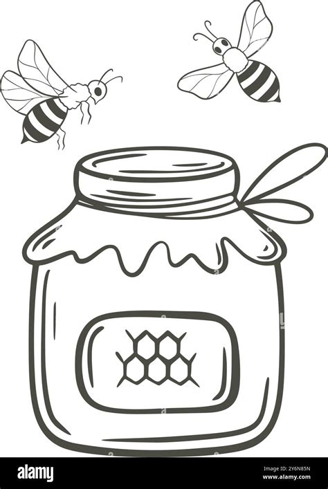 Honey Bottle Drawing Cut Out Stock Images And Pictures Alamy