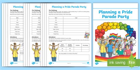 Plan A Pride Parade Party Problem Solving Maths Cfe Second Level