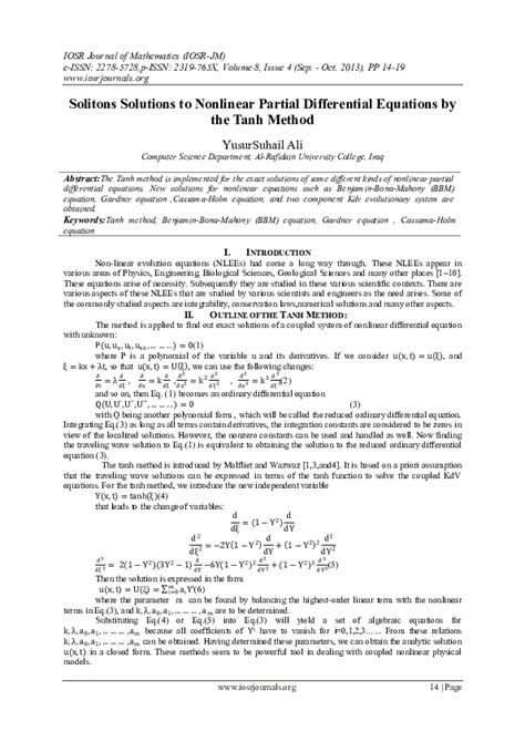Pdf Solitons Solutions To Nonlinear Partial Differential Equations By