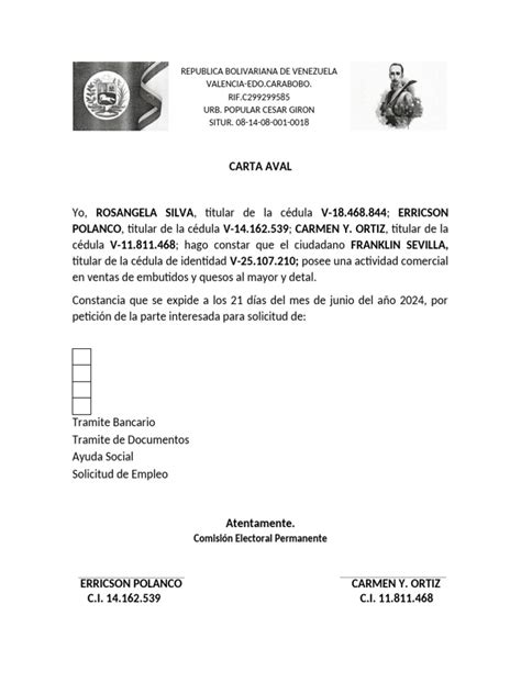 Carta Aval Pdf Carta Aval Pdf