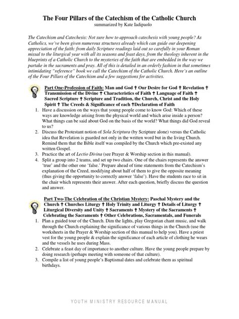 Four Pillars Of Catholic Faith Explained Pdf Catholic Church