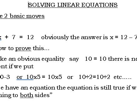 Solving Linear Equations B GCSE Teaching Resources