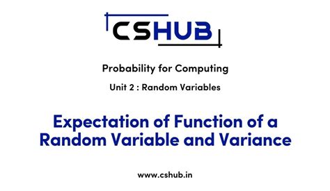 Expectation Of Function Of A Random Variable And Variance Probability