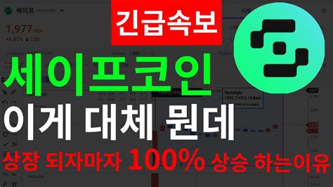 세이프코인 상장되자마자 100 상승하는이유 이게 대체 뭔데 세이프 세이프코인 알트코인 세이프코인가격 세이프코인전망 세이프코인호재 세이프코인 비트