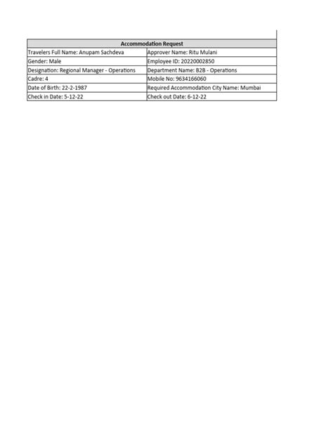 Travel Request Form 5 Dec 22 Pdf
