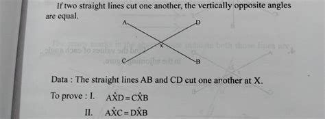 Solved If Two Straight Lines Cut One Another The Vertically Opposite