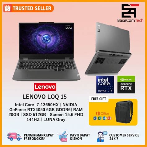Jual Lenovo Loq 15 Core I7 13650HX RTX4050 6GB 20GB 512GB Windows 11 OHS 15 6 Inch FHD 144Hz