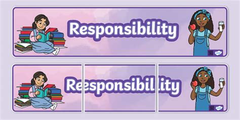 Values Display Banner Responsibility Teacher Made