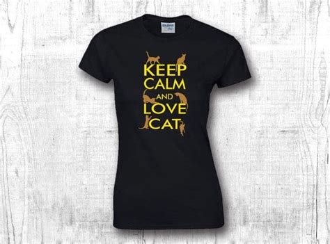 Keep Calm And Love Cat T Shirt Funny Geek Tee Shirt