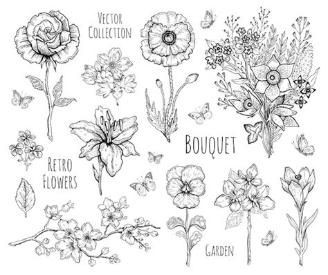 손으로 그린 벚꽃 배경 무료 벡터