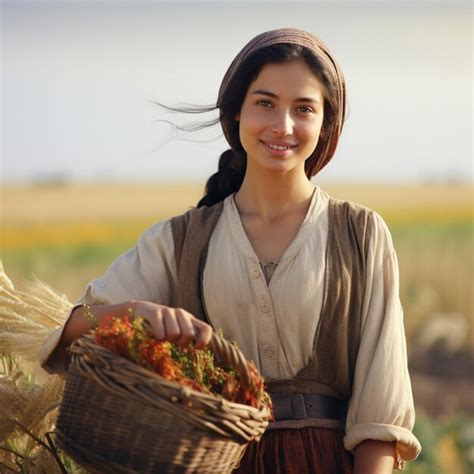 Premium Ai Image Young Girl Rural Appearance Farmer