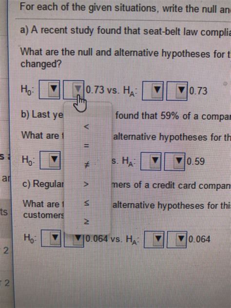 Solved For Each Of The Given Situations Write The Null And