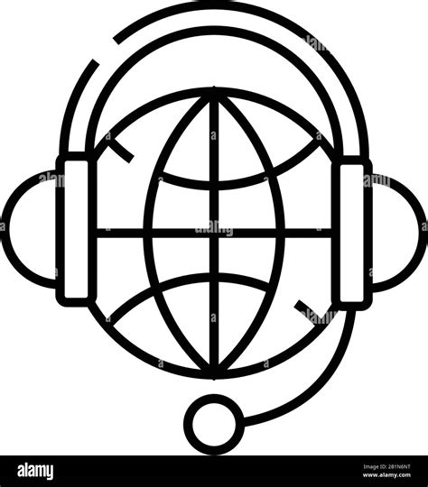 Global Connection Line Icon Concept Sign Outline Vector Illustration Linear Symbol Stock