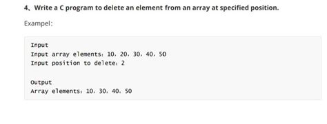 Solved 4 Write A C Program To Delete An Element From An Chegg