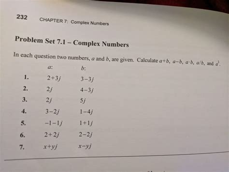 Solved 232 CHAPTER 7 Complex Numbers Problem Set 7 1 Chegg Com