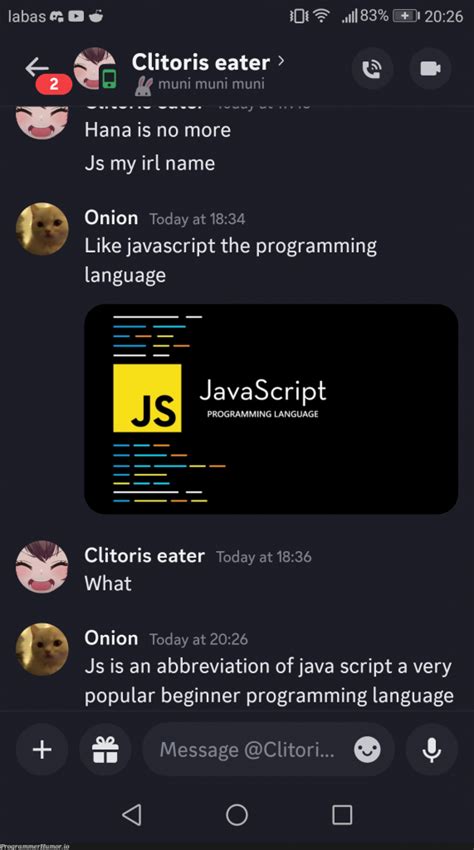 Javascript ProgrammerHumor Io