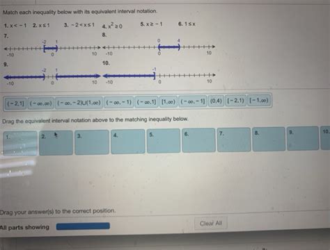 Solved Match Each Inequality Below With Its Equivalent