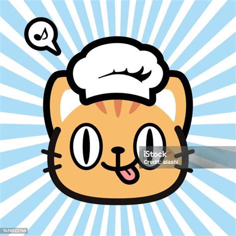 요리사의 모자를 쓴 작은 고양이의 귀여운 캐릭터 디자인 만화에 대한 스톡 벡터 아트 및 기타 이미지 만화 요리사 Cat Café Istock