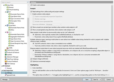 Settings Resharper Documentation