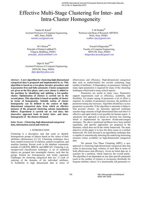 pdf effective multi stage clustering for inter and intra cluster