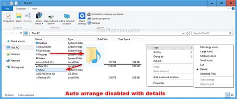 Enable Or Disable Auto Arrange In Folders In Windows 10 Tutorials