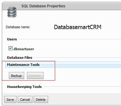 How To Backup SQL Server 2008 2005 Database In WebsitePanel Control Panel