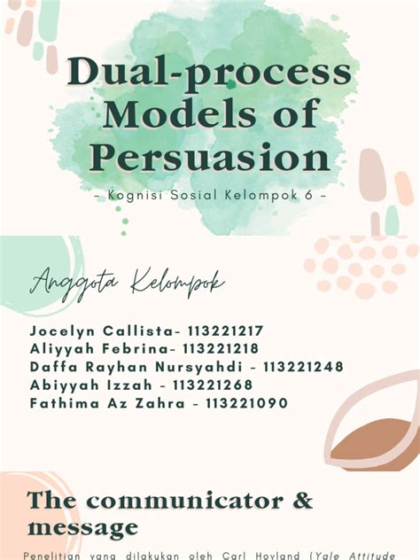 Dual Process Models Of Persuasion Kelompok 6 Pdf