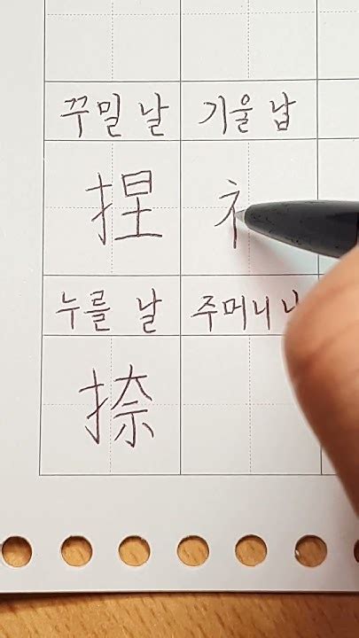 1급한자 046 꾸밀 날 누를 날 기울 납 주머니 낭 Koreanhanja Hanja 한자 한자쓰기 한자학습 Youtube