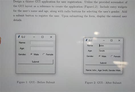 Solved Design A Tkinter Gui Application For User