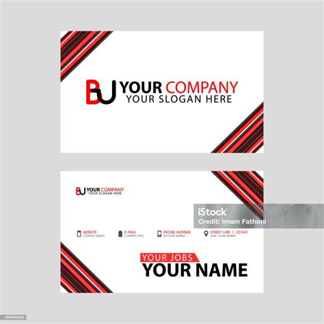 가로 이름 카드는 Bu 로고 문자와 심플한 레드 블랙 엣지 장식 Ub 로고는 마케팅 광고 프로 모션 회사 로고 신원 확인 명함 배너 이중으로 사용할 수 있습니다 로고에 대한