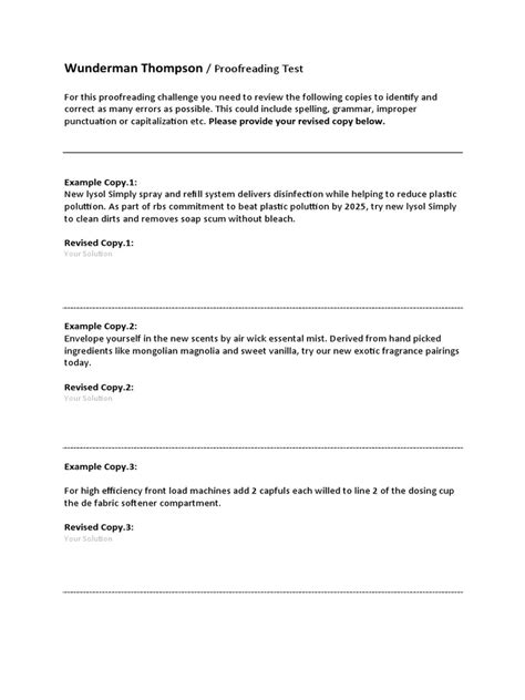 Wt Proofreading Test Pdf