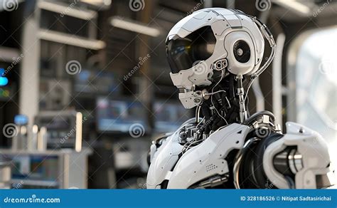 Hyper Realistic Render Of Advanced Ai Robot Human Like Features Lab Setting Royalty Free