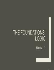 Week Propositions Pdf THE FOUNDATIONS LOGIC Week Logic Logic Is The Basis