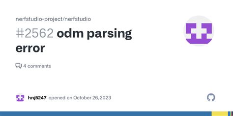 Odm Parsing Error Issue Nerfstudio Project Nerfstudio GitHub