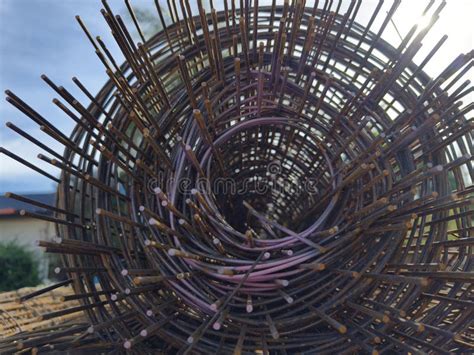 Metal Bars Arranged Stack At The Construction Site Stock Image Image