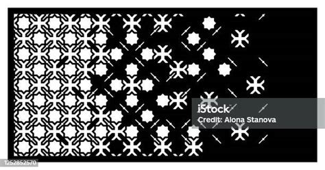 이슬람 레이저 패턴 레이저 절단을위한 장식 벡터 패널 아라베스크 스타일의 비율 1 2에서 내부 파티션을위한 이슬람 템플릿 Jali에 대한 스톡 벡터 아트 및 기타 이미지