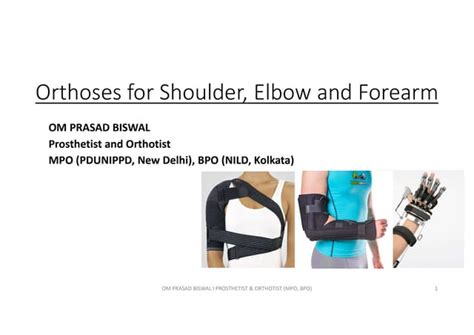 Orthoses For Shoulder Elbow And Forearm Pdf