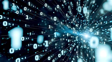 3d Rendered Abstract Binary Number Falling From Above Technology Digital Big Data Network