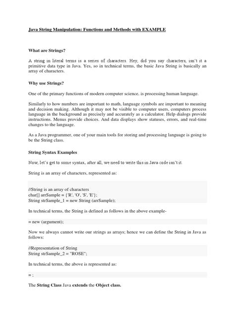 String In Java Pdf String Computer Science Parameter Computer Programming