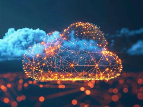 Abstract Cloud Computing Network Premium Ai Generated Image